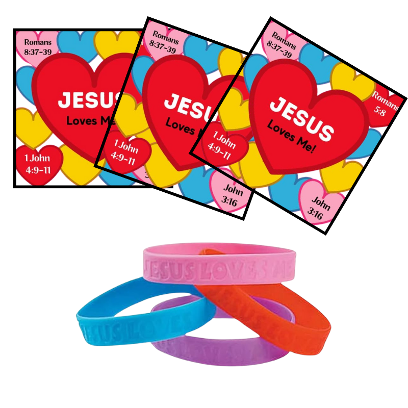 Christian Valentine Bracelets for Kids – John 3:16 “Jesus Loves Me” Ru ...