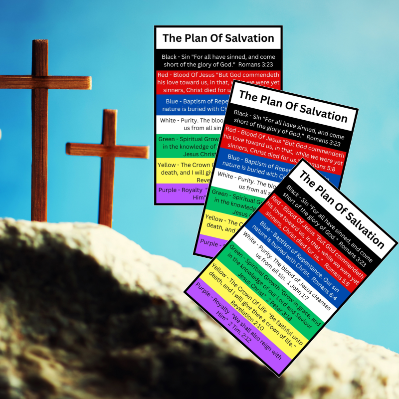 100 Plan of Salvation Cards – 7 Colors Gospel Tracts Bulk Pack ...