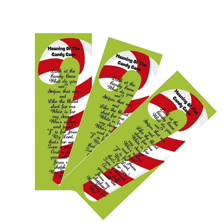 Meaning of The Candy Cane Christmas Bookmarks for Kids Bulk (100 Count ...