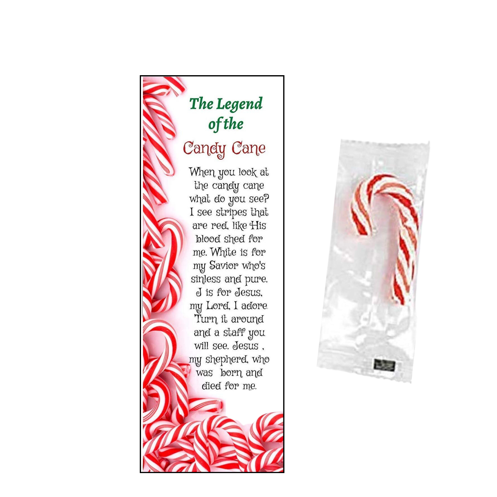 Legend Of The Candy Cane Christmas Bookmarks with Mini Candy Canes (10 ...