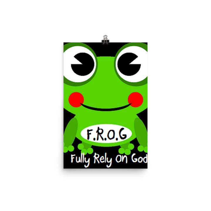 Fully Rely On God Frog Photo paper poster – Christian Book And Toys